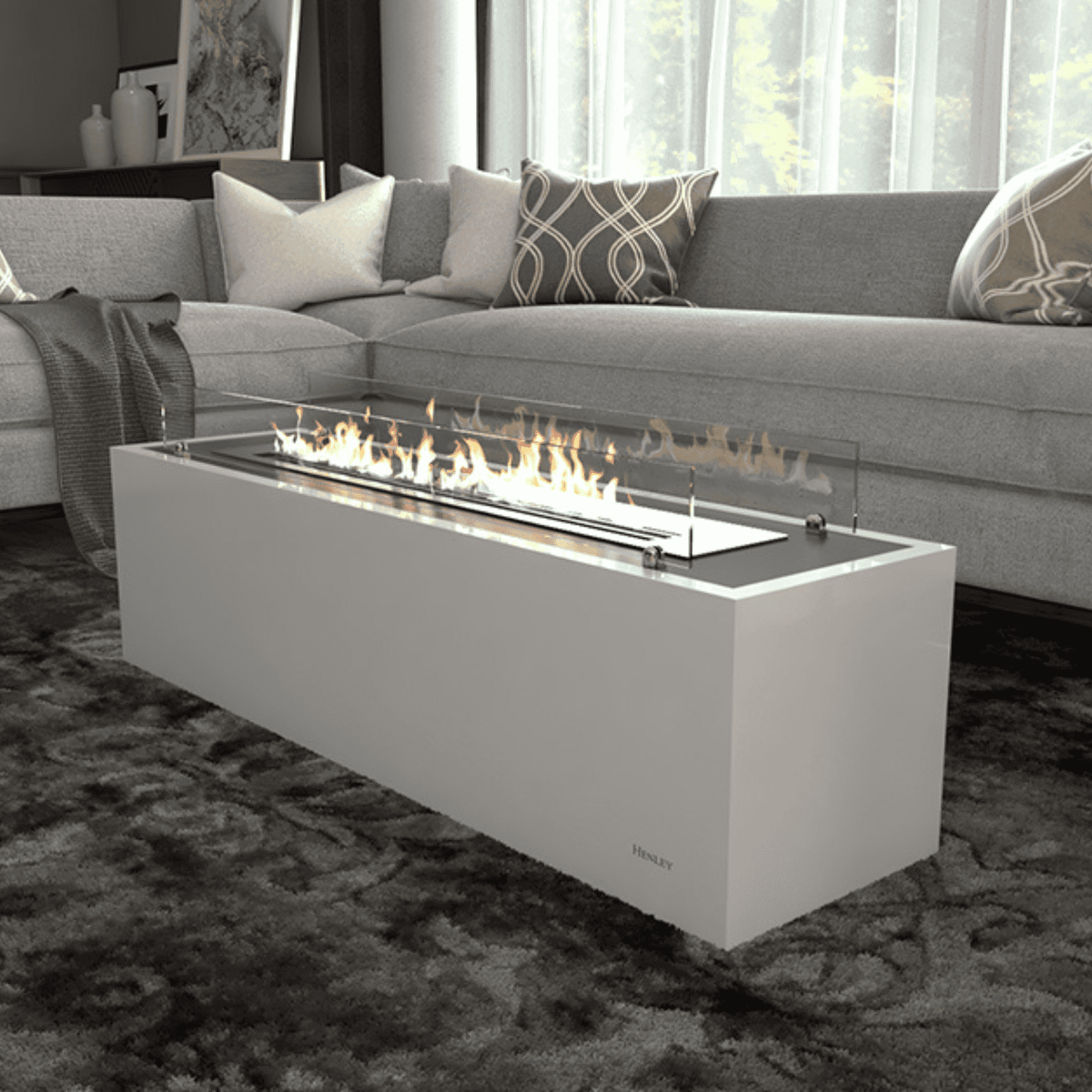 Henley Stoves Mist Freestanding Bioethanol Fire - White — DIY Garden Homes