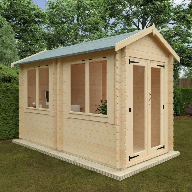 Woodlands Oriana Apex Log Cabin - 12 x 6 ft (19mm) — DIY Garden Homes