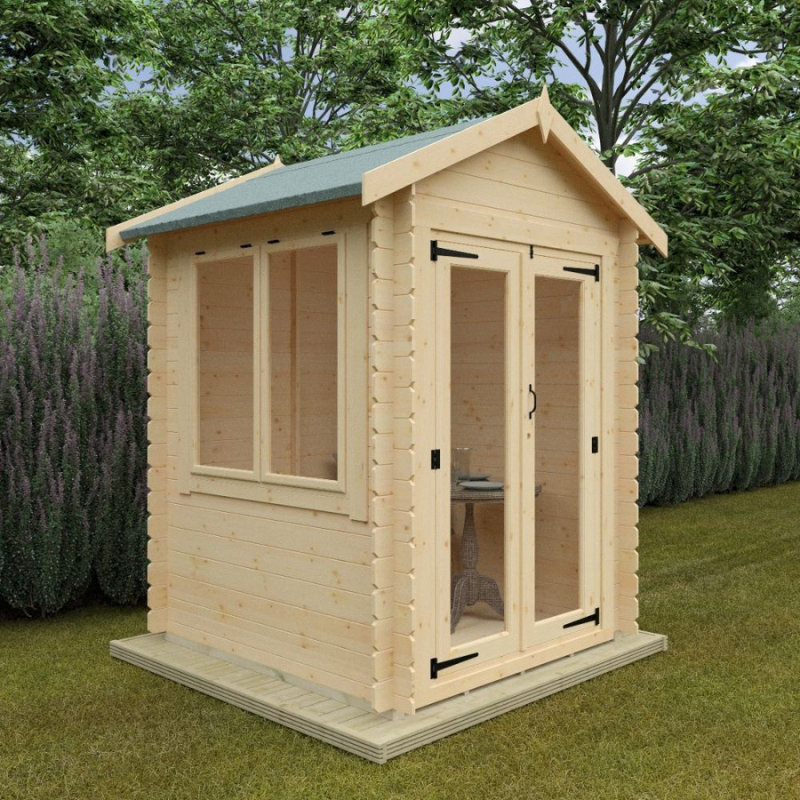 Woodlands Oriana Apex Log Cabin - 6 x 6 ft (19mm) — DIY Garden Homes